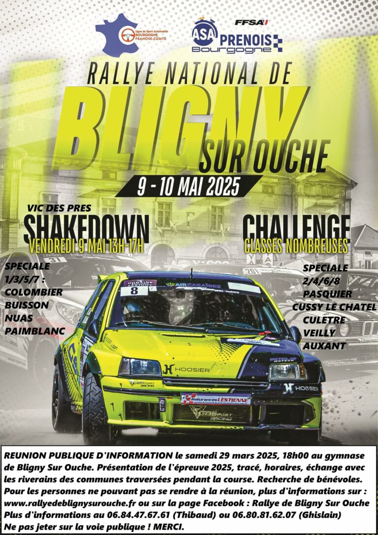 Rallye de Bligny Sur Ouche 2025 | Actualité rallye - Rallye Infos