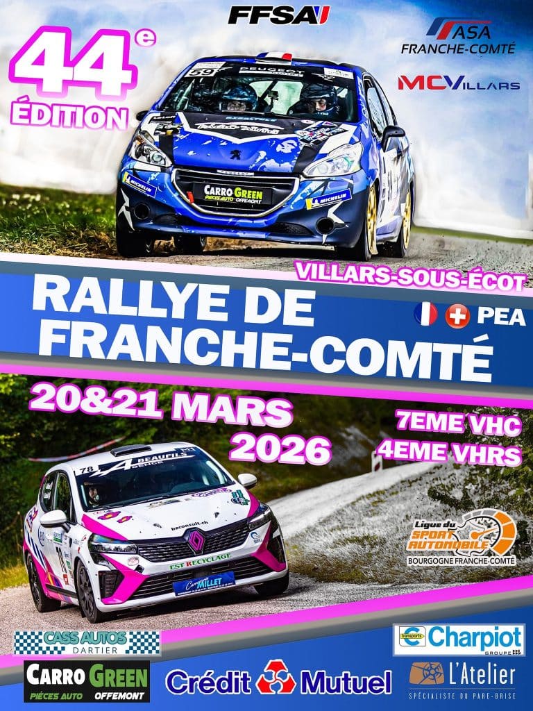 Rallye de Franche-Comté 2026 - Liste des engagés | Actualité rallye ...
